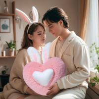 China Cute Heart Shaped Plush Pillow Soft Sleeping Pillow Living Room Decor Valentine's Day Gifts Comfortable Love Pillow Sofa Cushion for sale