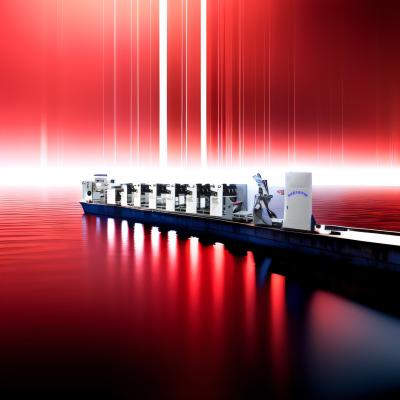 China HBRY-W HORIZONTAL FLEXO PRINTING MACHINE FOR SERVO MOTOR PETAL TYPE UV STICKER LABEL MERCURY AND LED LAMP DRYER IR for sale