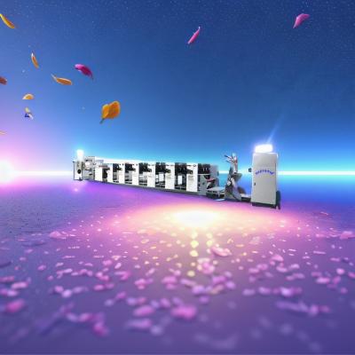 China ROLL TO ROLL PAPER LABEL FLEXOGRAPHIC PRINTING MACHINE WITH HIGH TEMPERATURE ROLLER HORIZONTAL IN LINE PETAL FLEXO PRESS for sale