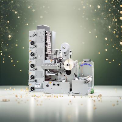 China RY3203 LABEL (LOGO) FLEXO PRINTING MACHINE (5 color machine structure) slitting die cutting turn bar turret stations ect for sale