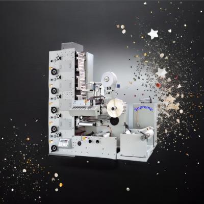 China RY3205 LABEL (LOGO) FLEXO PRINTING MACHINE (WEB GUIDE ULTRASONIC TYPE, 1 DIE CUTTING STATION) UV LED MERCURY LAMP 380V for sale