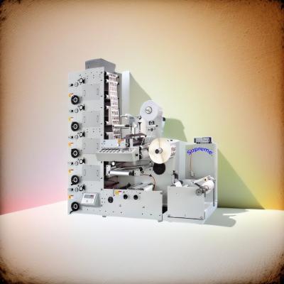 China RY-5505L LABEL (LOGO) FLEXO PRINTING MACHINE DIE CUTTING LAMINATING STATION SEPARATED UNWINDING DEVICE TWO SIDE PRINTED for sale