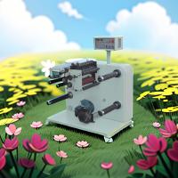 China EFFICIENT HIGH SPEED LABEL SLITTING MACHINE WITH MAX REWINDING DIAMETER 500MM LENGTH SETTING AUTOMATIC STOPPING EC for sale