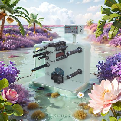 China MAX MATERIAL FEEDING WIDTH 350MM ADHESIVE LABEL PAPER PROCESS MACHINERY FQ350F SLITTING MACHINERY LENGHT SETTING CE for sale