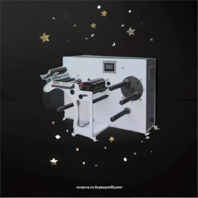 China MINI SLIT WIDTH 16MM HIGH SPEED SLITTING MACHINE FOR THICKER FILM LABELS ALUMINUM FOIL AUTO TENSION CONTROLLER SERVO PLC for sale