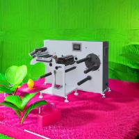 China HIGH SPEED 320 AUTOMATIC LABEL SLITTING MACHINE WITH MAX MATERIAL FEEDING WIDTH 350MM SLITTING AND TURRET REWINDING for sale