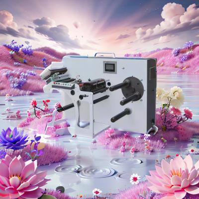 China FQ-350FG High Speed Slitter Rewinding Machine slitting narrow label paper roll material full servo driven turret rewind for sale