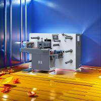 China 380V VOLTAGE INTERMITTENT ROTARY DIE CUTTING MACHINE - 15KW PRECISION WITH TURRET SLITER REWINDING 2 SHAFT PRINTED LABEL for sale