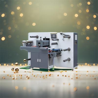 China EFFICIENT ADHESIVE LABEL PAPER PROCESS MACHINERY FOR MAX MATERIAL FEEDING WIDTH 350MM INTERMITTENT SEMI ROTARY DIE-CUT for sale