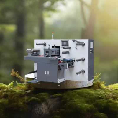 China HIGH PRECISION ADHESIVE LABEL PAPER PROCESS MACHINERY DIE CUTTING LENGTH 200MM-450MM SEMI-ROTARY DIE CUTTING MACHINE for sale