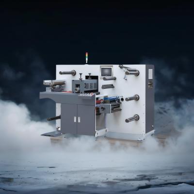 China HIGH-SPEED ADHESIVE LABEL PAPER PROCESS MACHINERY 12KW POWER 650MM REWINDING DIAMETER SEMI-ROTARY DIE CUTTING MACHINERY for sale