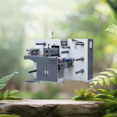 China SEMI ROTRAY INTERMITTENT DIE CUTTING SNOWBALL TYPE WASTE REWINDING DEVICE WITH SLITTING STATION TURRET REWINDING OPTION for sale
