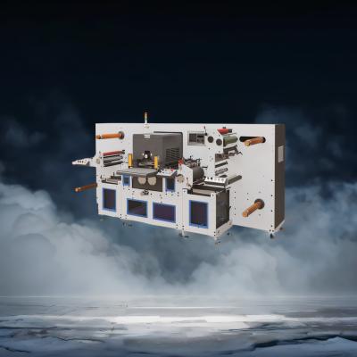 China ADVANCED ADHESIVE LABEL PAPER PROCESS MACHINERY WITH 80M/MIN MAX MATERIAL PULLING LENGTH FLAT BED DIE CUTTING ADHENSIVE for sale
