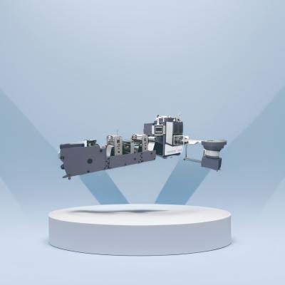 China LABLE ADHESIVE PAPER STICKER SOLUTION ADHESIVE LABEL PAPER PROCESS MACHINERY AVAILABLE AUTOMATIC TURRET 4 SHAFTS REWIND for sale