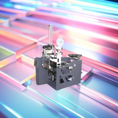 China HIGH QUALITY PAPER ADHESIVE STICKER LABEL LAYERS PROCESS MACHINERY NO GLUE TURRET SLITTER REWINDER SEMI AUTO LABELING for sale