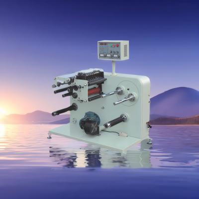 China 120m/Min Label Slitter Rewinder Narrow Paper Slitting Machine Min.Slitting Width 16mm turret rewind 1/1.5/40mm air shaft for sale