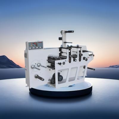 China MQ-350Y ROTARY DIE CUTTING MACHINE TWO STATION WITH THE CONVEYOR COLLECTION BLANK MATERIAL NON-PRINTED PAPER LABELS for sale