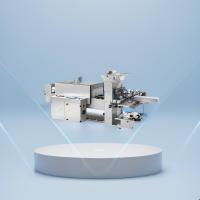 China Fully automatic heat shrink packaging machine cuff type and precise wrapping solution online with turret rewind machine for sale