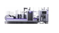 China Fully Automatic Rotary Die Cutting Slitting and No Glue 4 Shaft Turret Rewinding Machine for sale
