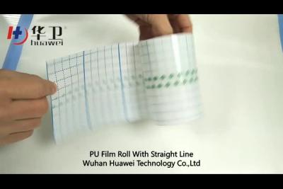China waterproof transparent PU film roll with adhesive for surgical incise drape for sale