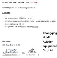 China Rotax 914 F2-01 Aircraft Engine 115HP  86kW  Austro Engine for sale