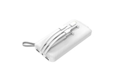 China ABS Portable Fast Charging Power Bank 20000mAh 0.6inch Inbuilt Cable UN38.3 for sale