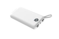 China White 20000mAh Ultra Thin Polymer Power Bank with Built-in Cables UN38.3 for sale