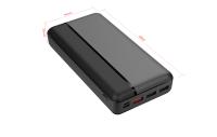 China USB C 22.5W Power Bank 30000mAh Fast Charging Portable Battery Pack Black for sale