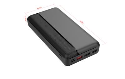 China USB C 22.5W Power Bank 30000mAh Fast Charging Portable Battery Pack Black for sale