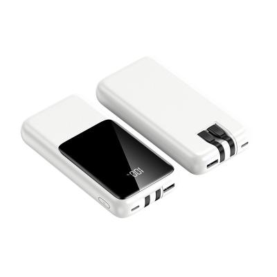 China 10000mAh Portable Power Bank with Built-in Cables PD20W Fast Charging LED Display for sale