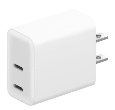 China US 2 Port PD Charger 45W Multi Protocol Fast Adapter 12V 2.5A USB C for sale