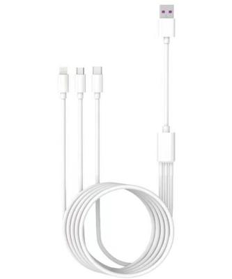 China 3 in 1 Multi Port USB Cable 1.2m 2.4A White TPE PVC for Huawei P9 and More for sale