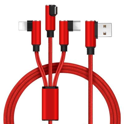 China M13 3 in 1 Multi Port USB Charging Cable 1.5m Nylon Braided 2 Core Durable for sale