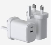China 30W GaN Fast Charger USB C UK Plug for iPhone 2.4A QC PPS Fireproof PC for sale
