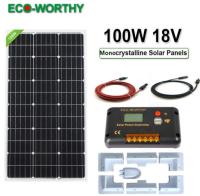 China Eco Worthy 100W Monocrystalline Solar Panel 18V 5.55A for RV Boat Off Grid for sale