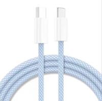 China 12V 1.67A Type C Charger Cables Blue PD Data Cable Braided Thread ERP for sale