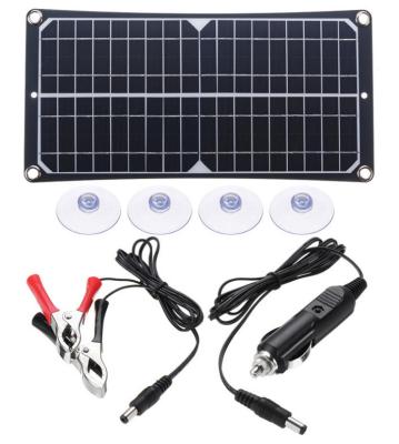 China 50W 5V 1.2A Monocrystalline Portable Solar Panel for 16.6V Battery Charging RV Boat Roof for sale