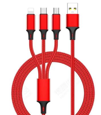 China M02 Multi Port USB Cable 2.4A 5V Fast Charge Data Cable Nylon Braided 1.2M for sale