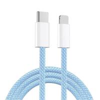 China 12V 1.67A Type C Charger Cables Blue PD Data Cable Braided Thread ERP for sale
