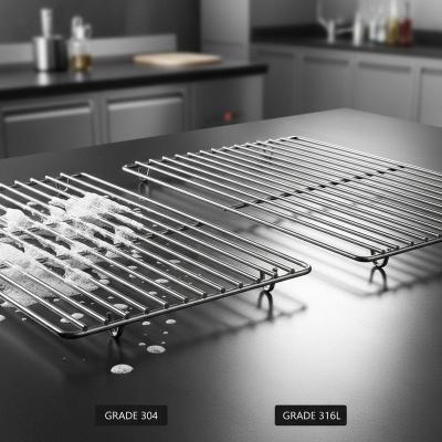 China Stainless Steel Barbecue Grill Grates with 304 and 316L Grades in Soap Coated or Bright Surface for Various Sizes for sale