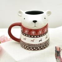 China 3d Mug Snowman Ceramic  Porcelain Christmas Mugs Ceramic 3d Mug In Santa Design for sale