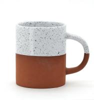 China 10oz Creative Ceramic Tea Coffee Mug Cup With Two-Color Handle for sale