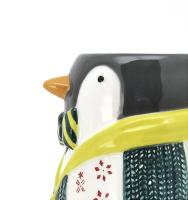 China 3D Animal Penguin Shaped Ceramic Milk Mugs Porcelain Christmas Gift With Handpainting for sale