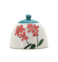 China Pottery Cream And Sugar Set Spring Summer 3d Silk Print With Handpainting Pattern for sale