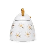 China 3D Christmas Kitchen Coffee Tea Sugar Gift Canister Jar Tree Shaped Storage Golden Silver Handpainting for sale