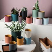 China 3 4 5 Inch 6 Inch Ceramic Planters Ceramic Cylinder Plant Pot Nordic Ceramic Flower Pot for sale