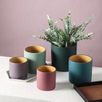 China 3 4 5 Inch 6 Inch Ceramic Planters Ceramic Cylinder Plant Pot Nordic Ceramic Flower Pot for sale