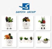 China Ceramic Animal Plant Pots Planters Succulent Plant Pot Customized Plant Alpaca Animal Head for sale