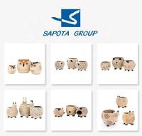 China Ceramic Animal Plant Pots Planters Succulent Plant Pot Customized Plant Alpaca Animal Head for sale