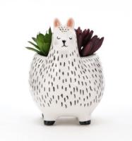 China Ceramic Animal Plant Pots Planters Succulent Plant Pot Customized Plant Alpaca Animal Head for sale